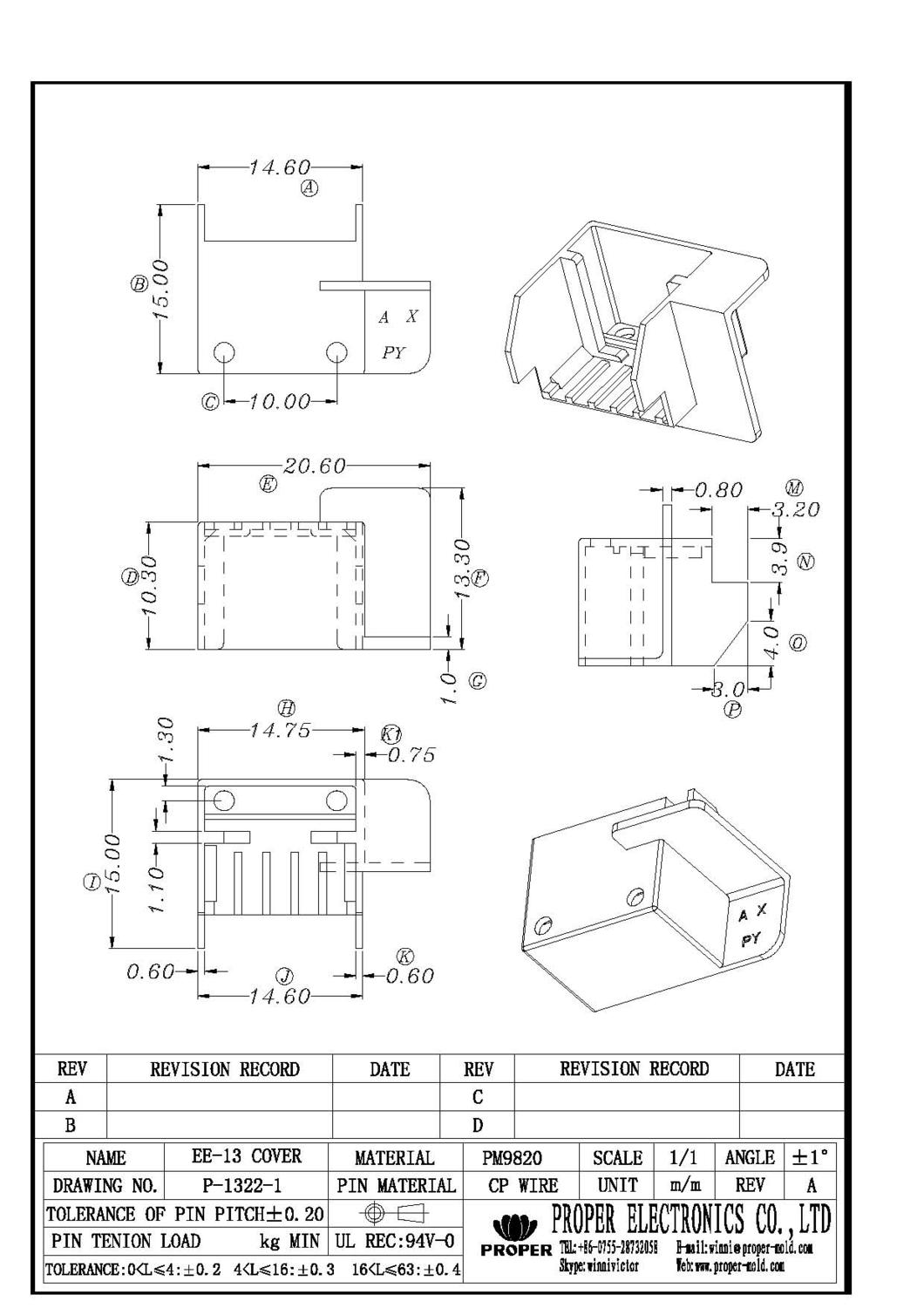 P-1322(EE13 2+5P-V) - Transformer Bobbin,Clamp,Coil Frame,Hardware SMD ...