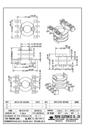 P-0614( SMD RM6 4+4P) - Transformer Bobbin,Clamp,Coil Frame,Hardware ...