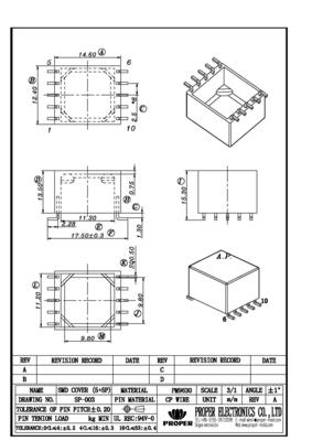 SP-003(SMD COVER 5+5P) - Transformer Bobbin,Clamp,Coil Frame,Hardware ...