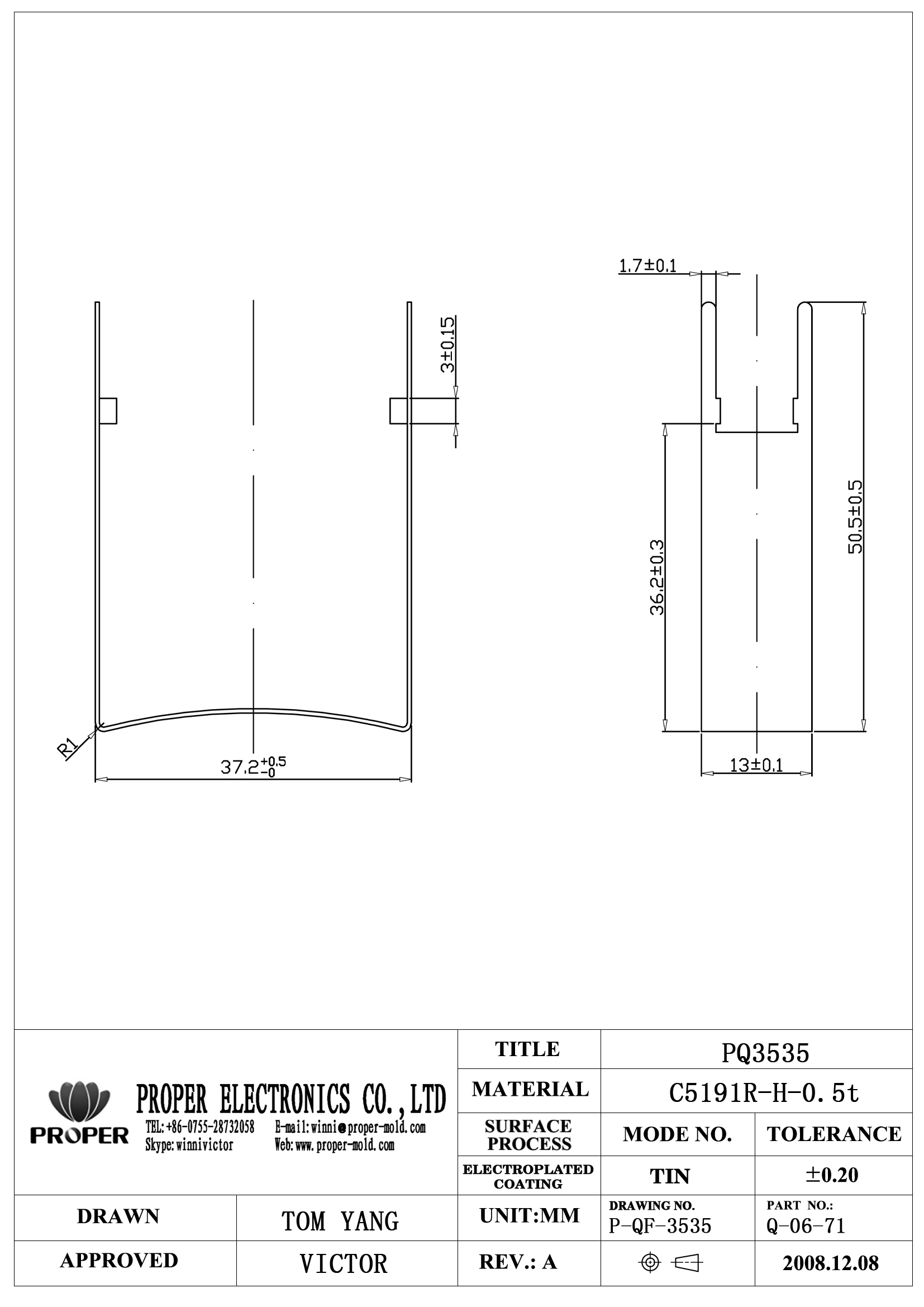 PQ3535 - Transformer Bobbin,Clamp,Coil Frame,Hardware SMD - Transformer ...